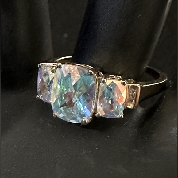 Jewelry | 3 Stone Aurora Borealis Gold Tone Ring | Poshmark